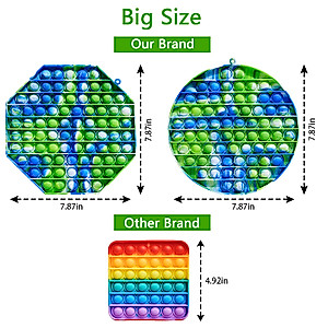 Easter Pop Fidget Toy-Big Large Size Pop Push Bubble Popping Sensory Toys 100 Bubbles Tie Dye Giant Toys Huge Popper Fidget Stress Reliever for Kids Boys Girls Adults Easter Stuffers Gift 2 Pack