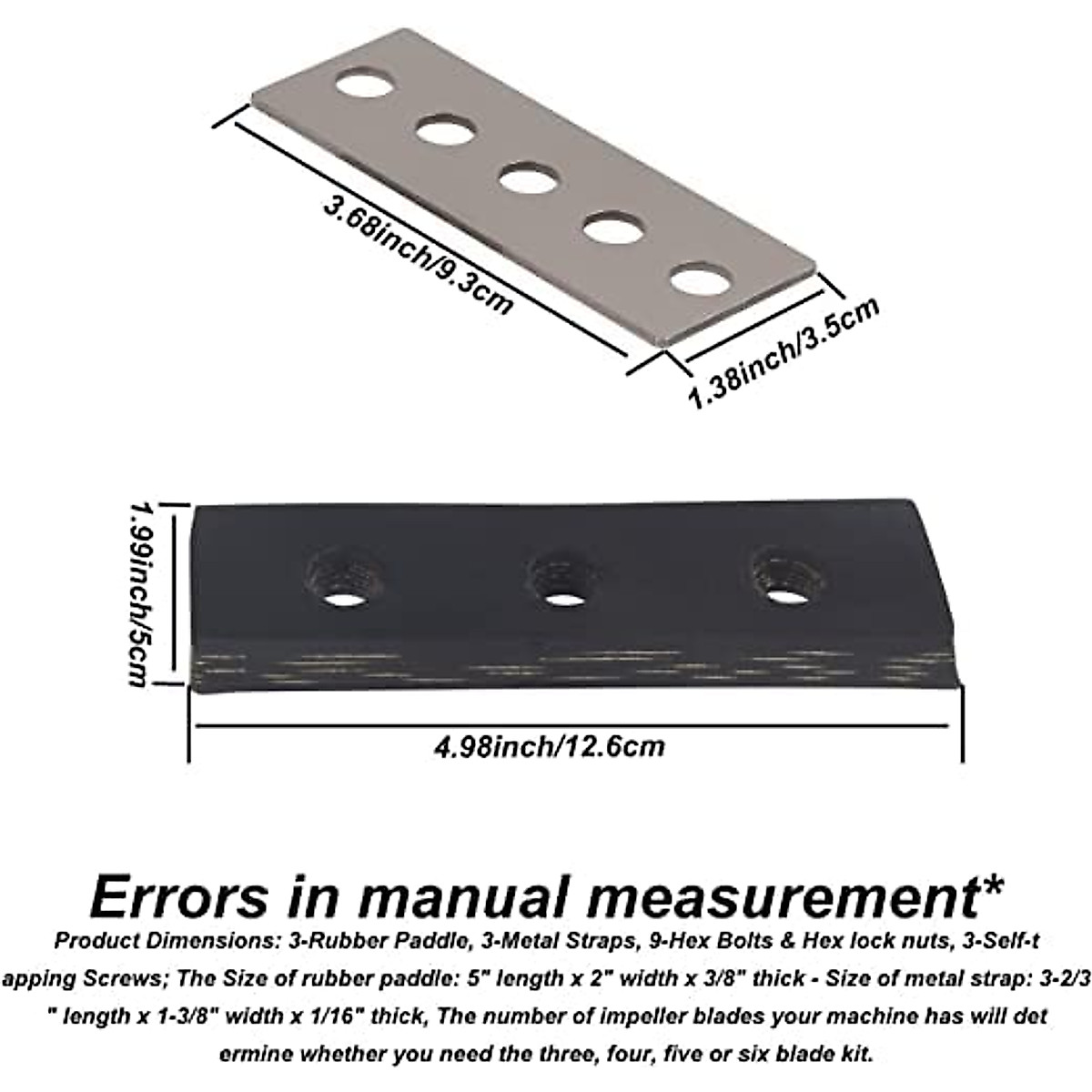 Giltswift 1/4" 3-Blade Snow Blower Impeller Modification Kit 2 Stage Chute Cab Universal Wrench Well Drilling Egg Tool Strips Machine Outdoor Blades