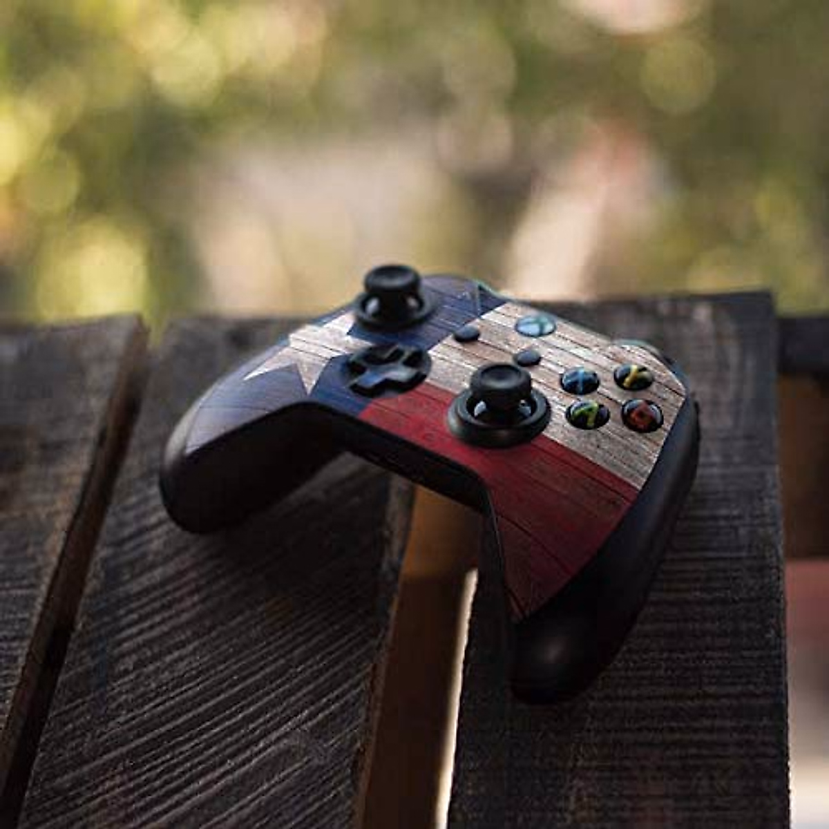 Skinit Decal Gaming Skin Compatible with Xbox One S Controller - Originally Designed Texas Flag Dark Wood Design