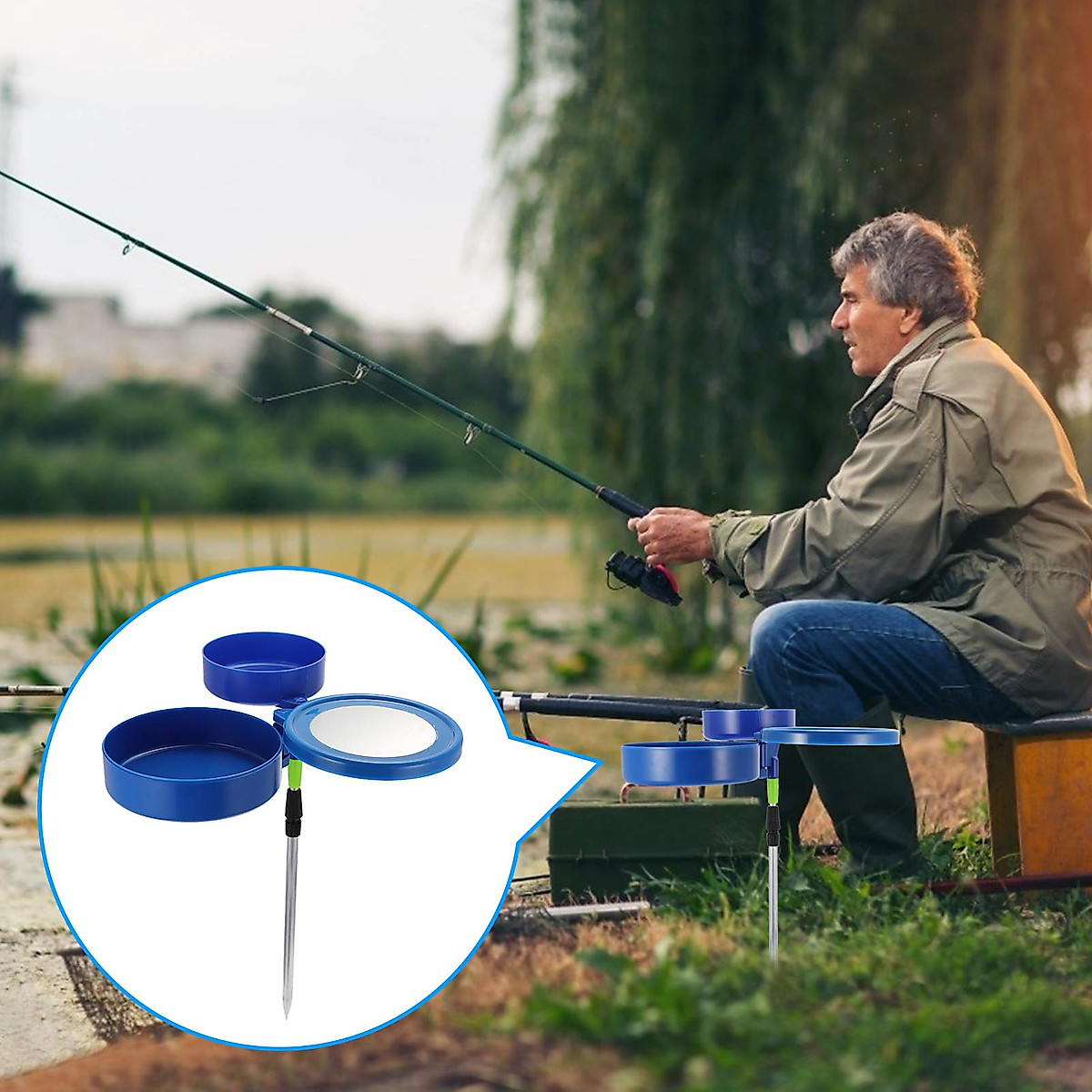 BESPORTBLE Box Bait Tray Bait Box Fishing Bait Storing Case Bait Hook Case Fishing Accessories Holder Fishing Lure Case Fish Tackle Storage Fishing Lure Hook Holder