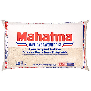 Mahatma Extra Long Grain White Rice, 10 Pound, Gluten-Free and Non-GMO, Rice Bulk Bag (Pack of 1)