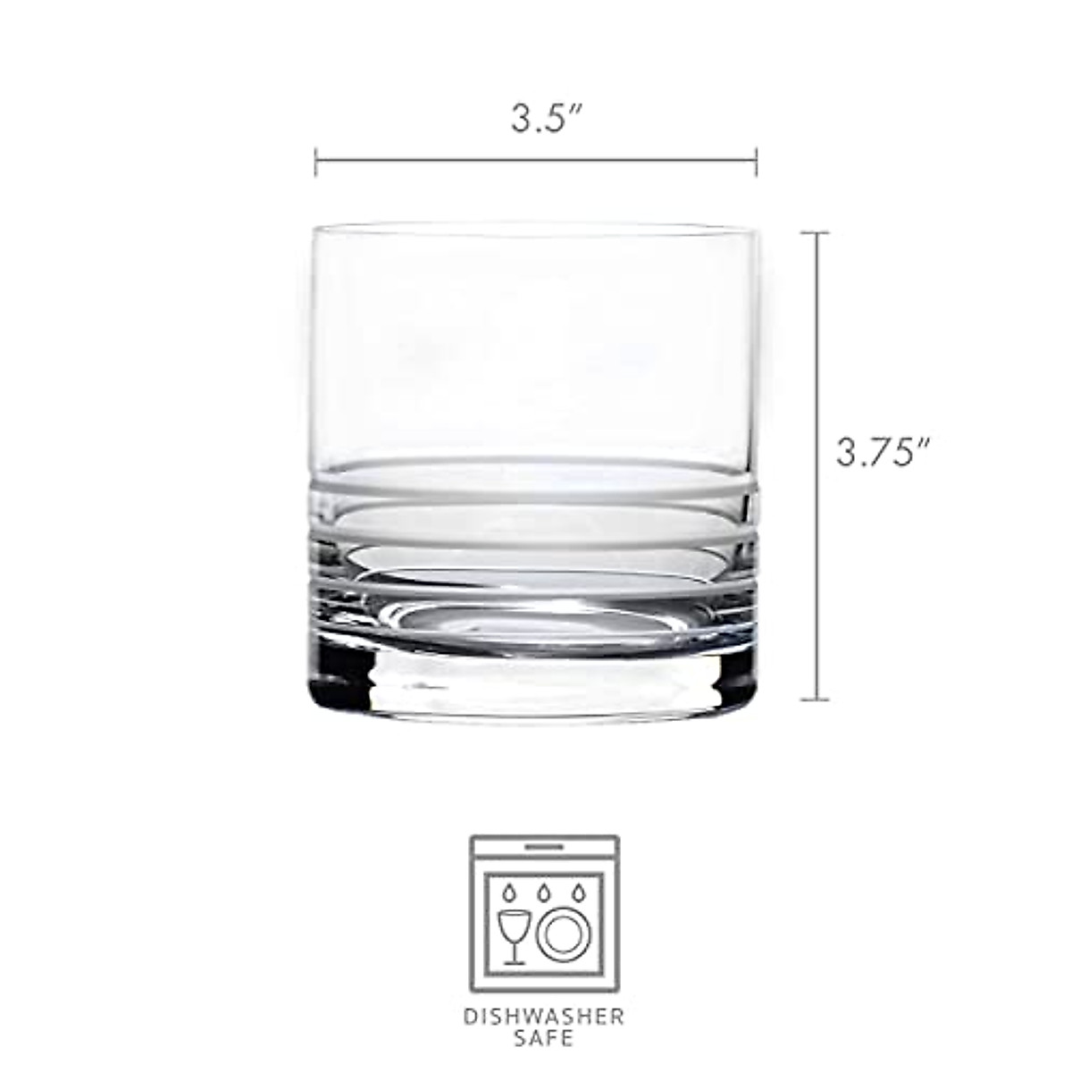Mikasa Cal Double Old Fashioned Whiskey Glasses, 4 Count (Pack of 1), Clear