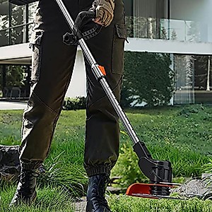 YRCWZF 6000rpm 1800W Telescopic Garden Strimmer, Powerful Telescopic Garden Lawn Edge Mower with Fast Charger & Three Kinds Spare Blades