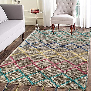 The Home Talk Jute Area Rug | Handcrafted Traditional Rugs | Braided Carpet | Scandinavian Rugs for Entryway Bedroom, Home Décor, Dining Room | Eco-Friendly | Jute & Cotton Fringes | 3’x 5 Store