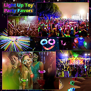 Tudona 292 PCS Glow in the Dark Party Supplies for Kids Adults,Neon Party Favors Glow Sticks Rings Glasses Headband Birthday Graduation Glow Party