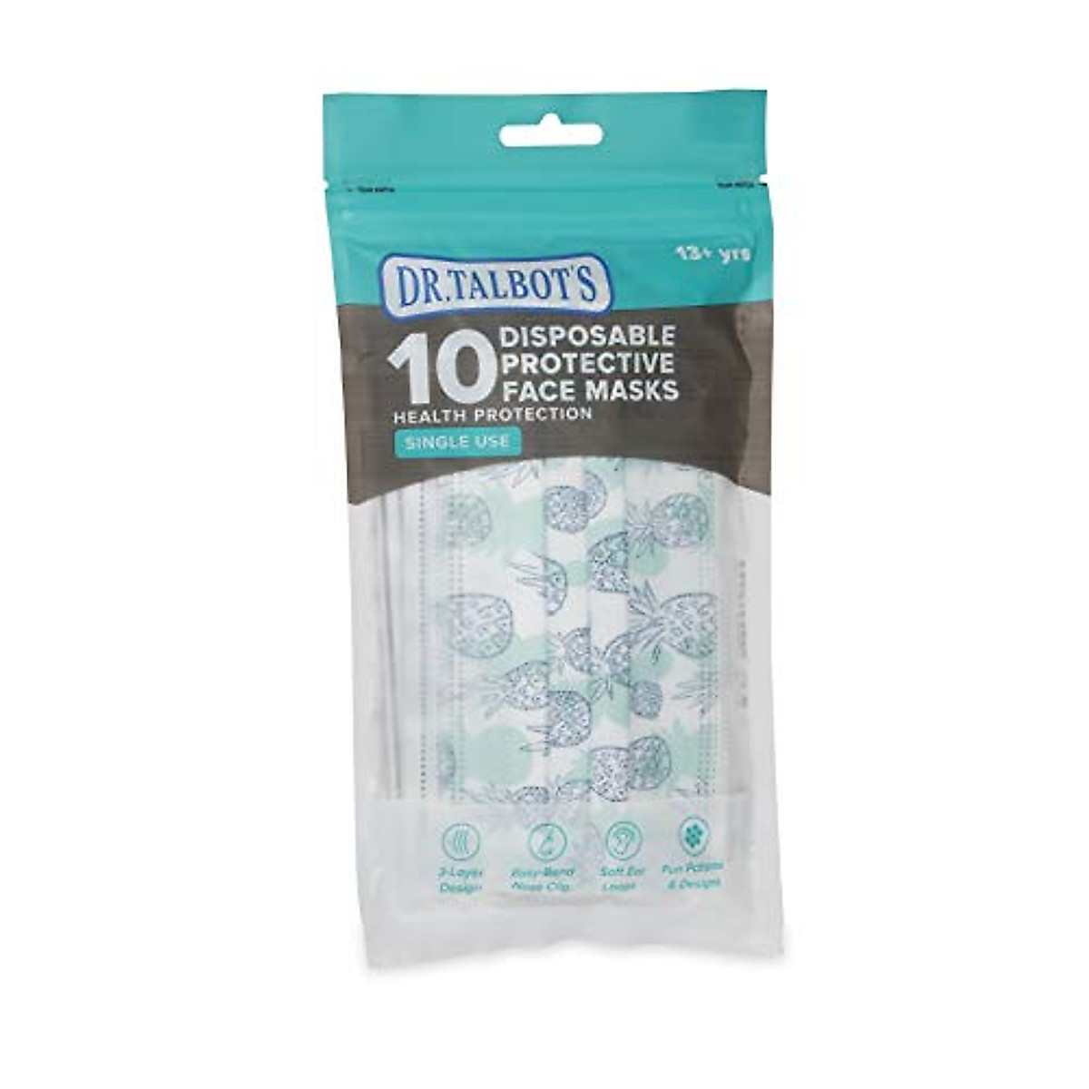 Dr. Talbot's Disposable Teen Face Mask for Personal Health, 13+ Years Old, Prints May Vary, 10 Count