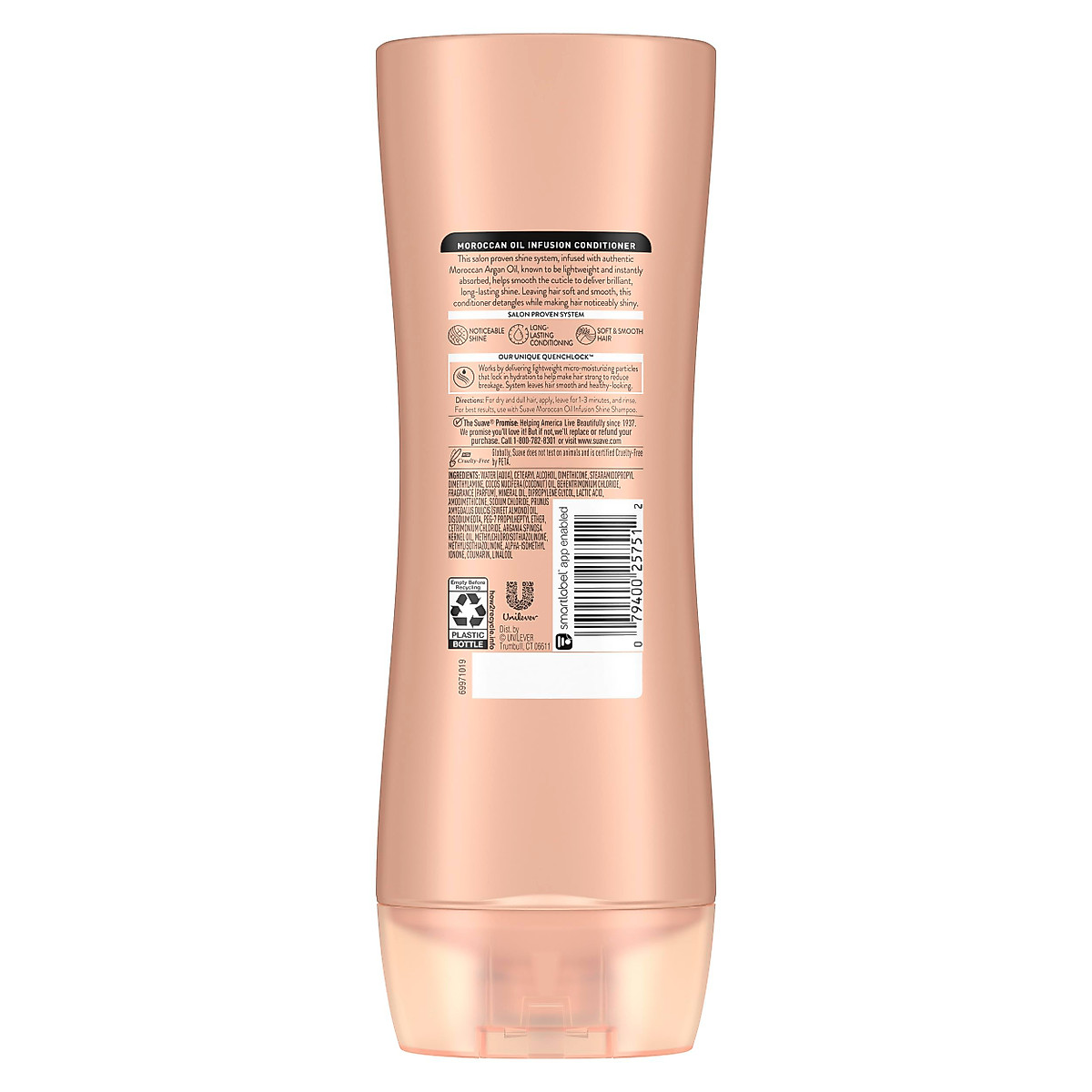 Suave Argan Oil Conditioner, Moroccan Infusion, Shine 3-Pack – Treatment for Dry, Damaged Hair, 12.6 Oz Ea