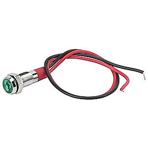 1 PC 6mm LED Metal Indicator Adjustable Cake Scraper, Flower Silicone MoldLight 6V 1A Waterproof Lamp LED Lights Emitting Diodes for Pilot Car Truck Boat with Wire (Green)