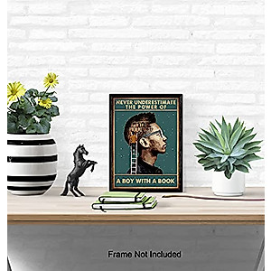 Black African American Wall Art - Inspirational Motivational Classroom Decor - Black Culture Poster - African American Man, Men, Boys, Son - Teacher Gifts - Positive Quotes - Black Pride