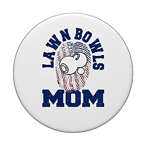 American Flag Fingerprint Patriotic Sports Lawn Bowls Mom PopSockets Swappable PopGrip