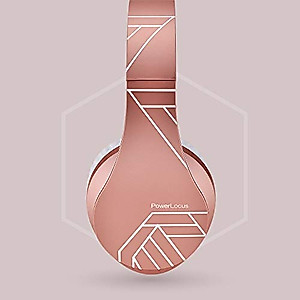 PowerLocus Bluetooth Over-Ear Headphones, Wireless Stereo Foldable Headphones Wireless and Wired Headsets with Built-in Mic, Micro SD/TF, FM for iPhone/Samsung/iPad/PC (Rose Gold)