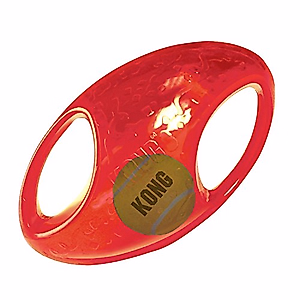 KONG – Jumbler Football – Interaktiv mit Tennisball zum Apportieren – Mittelgroß/groß (Farbvar.)