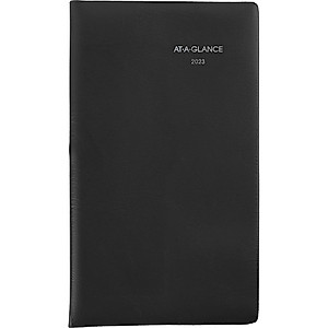 AT-A-GLANCE 2023 Weekly Pocket Calendar, Planner, DayMinder, 3-1/2" x 6", Pocket Size, Open Scheduling, Black (SK4800)