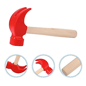 Kisangel 2pcs Wooden Hammer Simulation Hammers Maintenance Tools Mallet Pounding Educational
