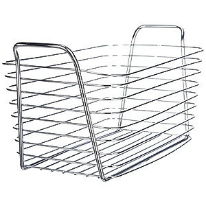 iDesign Classico Metal Wire Storage Organizer Bin with Handles, Container for Bathroom, Bedroom, Pantry, Kitchen, Closet, 7.5" x 13.7" x 7", Chrome