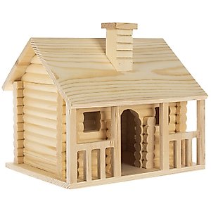 Woodpile Fun! Hobby Lobby DIY Paintable Customizable Log Cabin Unfinished Wood Birdhouse for Kids and Adults