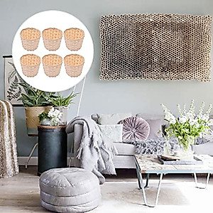 STOBOK Wedding Favors 6Pcs Mini Woven Basket, Small Wicker Baskets Miniature Flower Basket Rattan Storage Baskets Container for Party Favors Crafts Decor Small Woven Basket