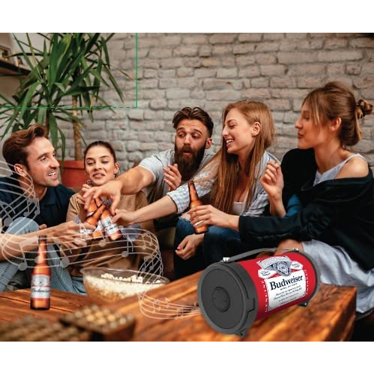 Budweiser Bluetooth Speaker Bazooka Speaker Portable Wireless Speaker with Rechargeable Battery Ideal for Indoor and Outdoor Activities Loud and Bass Audio Sound Easy to Carry Anywhere with FM- Radio