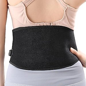 Erhigher Back Heating Pad, Adjustable Even Heating Safe Lower Back Pain Relief Electric Waist Support Vibration Massage Therapy Helpful for Lumbar Spine, Cramps Black