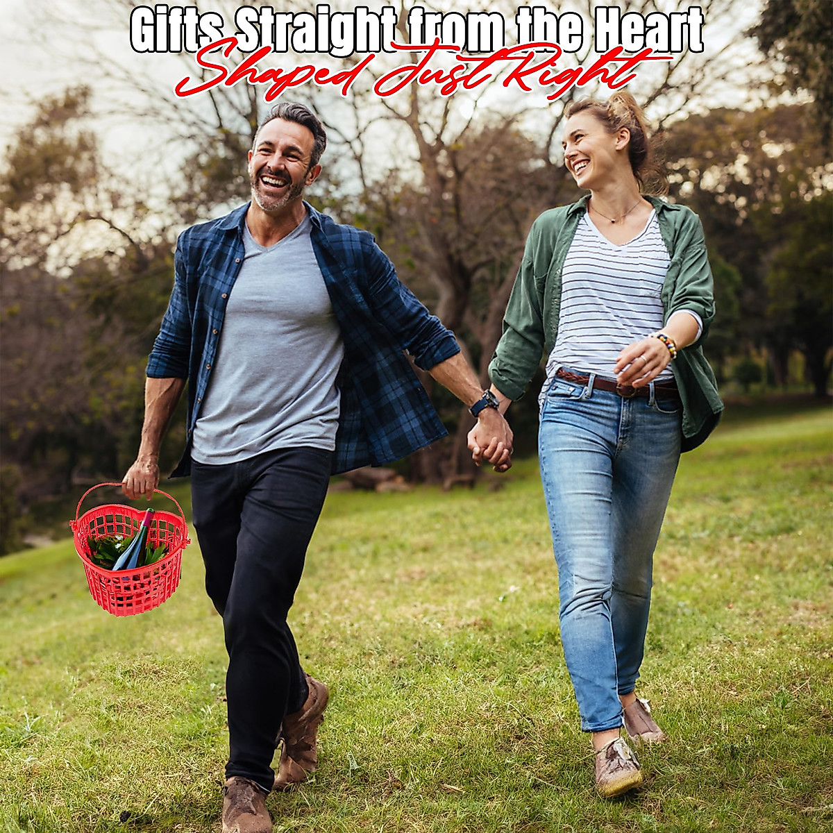 Fun Express 12 pack Valentine's Day Heart Shaped Baskets, 7" x 4.5" Empty Baskets, BPA Free Plastic, Organization Supplies, Red