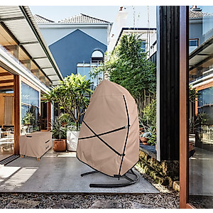 ULTCOVER Patio Hanging Egg Chair Cover - Waterproof Outdoor Double Seat Swing Egg Chair with Stand Cover 66W x 43D x 68H inches