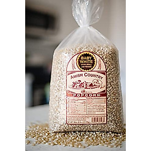 Amish Country Popcorn | 6 lb Bag | Popcorn Kernels | Small and Tender | Old Fashioned, Non-GMO and Gluten Free (6 Pound (Pack of 1), Baby White)