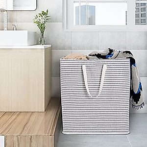 Lifewit 72L and 100L Freestanding Laundry Hamper Collapsible Large Clothes Basket with Easy Carry Extended Handles for Clothes Toys, Grey