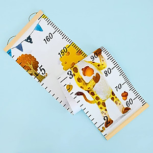 FIOBEE Kids Growth Chart Baby Height Chart Wall Hanging Ruler Measurement Chart Nursery Room Decor for Girls Boys Toddlers, Giraffe