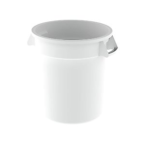 IMPACT Products Value Plus Plastic Trash Can Container, 10 Gallon, White | 1/Each