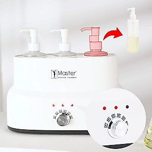 Master Massage Three Bottles Massage Oil, Lotion, Cream Warmer Heater with Empty Bottles- Massage Cream Heating Device- Salon Spa Body Therapy, White
