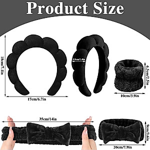 WSICSE Spa Headband for Face Washing, Skincare Headbands and Wrist Washband Set Soft Makeup Headband for Skin Care, Makeup Removal Face Wash Headband for Teen Girl Gifts