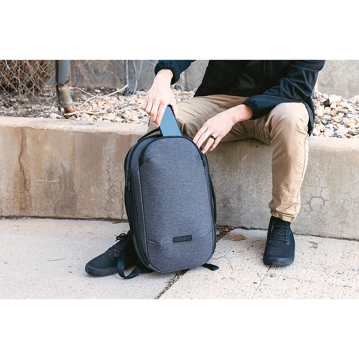 NOMATIC Navigator Lite 15L Travel Backpacks - Lightweight Backpack - Great Work Bag/Business Backpack - Gray