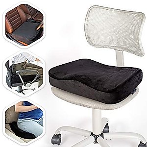 Aeris Memory Foam Seat Cushion for Office Chairs - Car Seat Cushion for Sciatica Pain - Carry Handle - Washable Cover-For Sitting Long Hours & Driving-Perfect for Truck Seats,Wheelchairs,Tailbone Pain