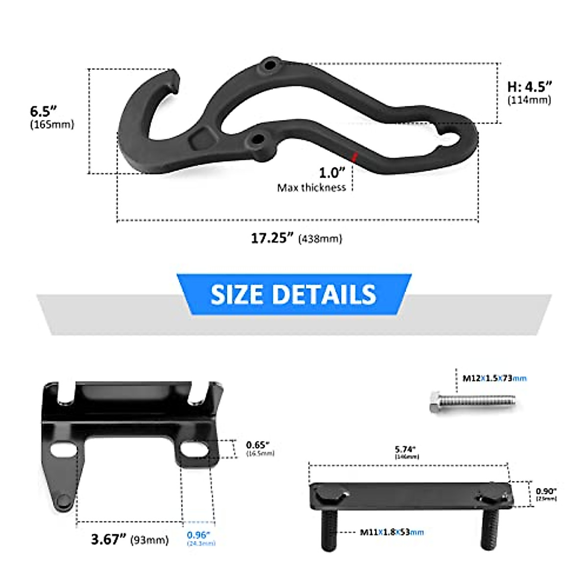 Wsays Ram Tow Hooks Compatible with 2009-2019 Dodge Ram 1500 Replace OEM 82210967 68196982AA