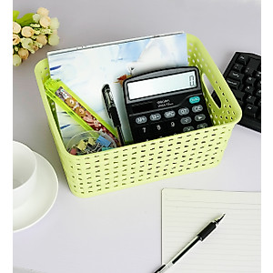 Kekow Plastic Storage Baskets for Bathroom, Beauty and Closets Organization, 6-Pack