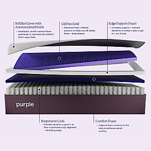 Purple Restore Mattress (Soft) – Split King, GelFlex Grid, Better Than Memory Foam, Temperature Neutral, Responsiveness, Breathability, Made in USA