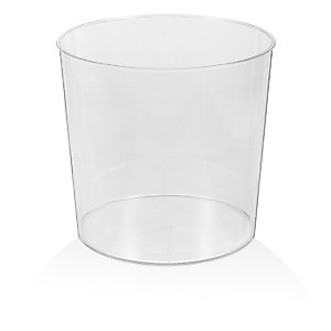 NUOBESTY Clear Desk Trash Can Small Plastic Round Wastebasket Mini Lidless Waste Paper Basket Trash Bin Garbage Container Bin for Home Apartment Office Table
