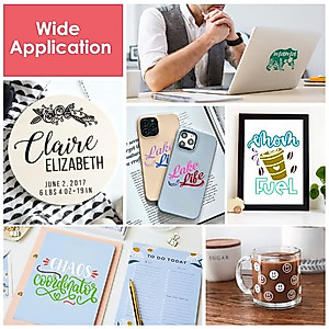 HTVRONT Permanent Vinyl for Cricut Machine-100 Pack 12"x12" Adhesive Vinyl Sheets Set, 90 Sheets Permanent Vinyl Bundle & 10 Transfer Tape for Vinyl Permanent