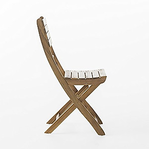 Christopher Knight Home Positano Outdoor Acacia Wood Foldable Dining Chairs, 2-Pcs Set, Natural Stained