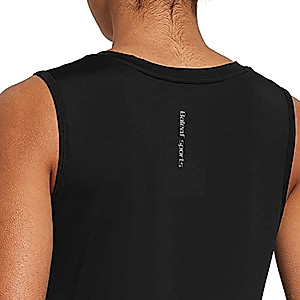BALEAF Women's Workout Tank Tops Sleeveless Running Shirts Activewear Gym Tops Black Size XL