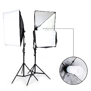 Kshioe Photography Softbox Lighting Kit, YouTube Starter Kit, Photo Equipment Soft Studio Light with Light Stands and Convenient Carry Bag (with 2 softbox Light)