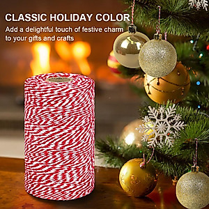Tenn Well Red and White Twine, 656 Feet 200m Cotton Bakers Twine Perfect for Baking, Butchers, Crafts and Christmas Gift Wrapping