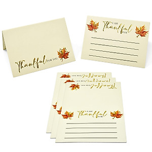 100 Pcs Thanksgiving Table Place Cards and Fill in Gratitude Cards Harvest I Am Thankful For Tent Card Autumn Name Cards Dinner Settings Fall Party