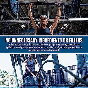 Dymatize Elite 100% Whey Protein Powder, 25g Protein, 5.5g BCAAs & 2.7g L-Leucine, Quick Absorbing & Fast Digesting for Optimal Muscle Recovery, Gourmet, 5 Pound Vanilla 80 Ounce