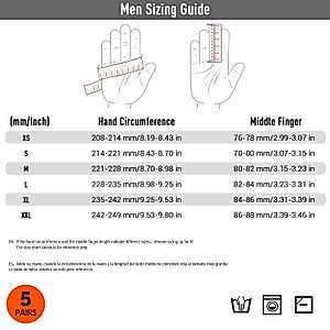 Vgo... 5-Pairs Freezer Winter Work Gloves, Double Lining Rubber Latex Coated for Outdoor Heavy Duty Work (Size M, Black, RB6032)