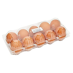 36 Pack Egg Cartons Bulk Holds 10 Chicken Eggs with Date Labels, Clear Plastic Tray