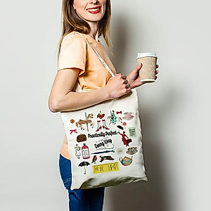 FORBIDDEN PAPER ForbiddenPaper Poppins Natural Cotton Reusable Tote Bag | Cute Practically Perfect in Every Way Shopping Bag Tote Bag Shoulder Bag Gifts for Women Best Friends?