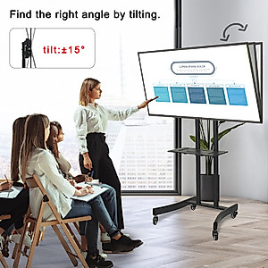ABCCANOPY TV Cart Rolling Trolley Mount TV Stands w/Wheels, Rolling Monitor Stand with Adjustable Shelf for LED LCD OLED Flat Screen, Plasma TVs TV & Monitor (Mobile TV Cart/32-65)