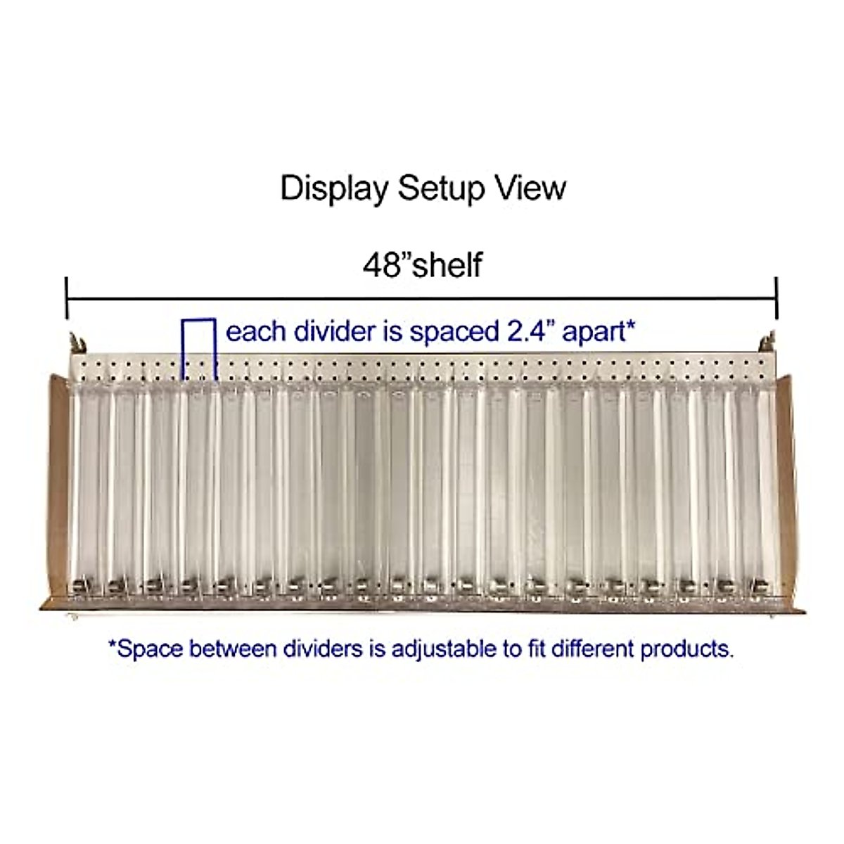 Pack of 20 Shelf Pusher Spring Loaded Organizer, Product Display Tray, 6 Different Tensions, Retail Shelving Pusher, Glider Self Pushing Bar, Convenience Store Display Clear Medium Duty 7N