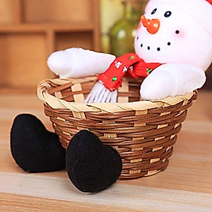 TOKZON Christmas Candy Storage Baske, Christmas Sugar Container, Santa Claus/Reindeer/Snowman/Gingerbread Man/Penguin Candy Basket, Christmas Decoration Candy Bowl Dish